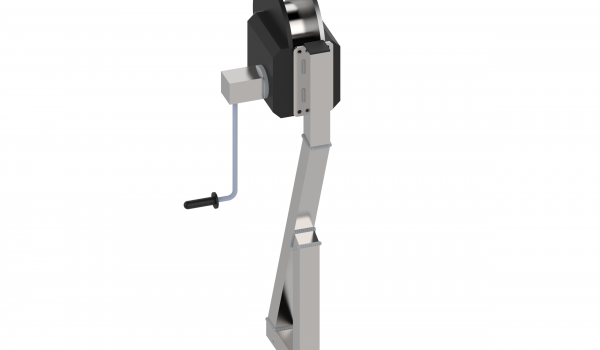 Hand winch for slinding block corner lifting